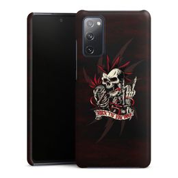 DeinDesign Galaxy S20 FE Handy Premium Case Smartphone Handyh&uuml;lle Schutzh&uuml;lle matt Rock Totenkopf Music Premium Case