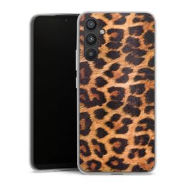 DeinDesign Galaxy A34 5G Handy Slim Case Silikon Handyh&uuml;lle transparent H&uuml;lle extra d&uuml;nn Fur Leopard Animal Print Silikon Slim Case