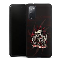 DeinDesign Galaxy S20 FE 5G Handy Silikon H&uuml;lle Case schwarz Handyh&uuml;lle Rock Totenkopf Music