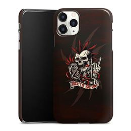 DeinDesign iPhone 11 Pro Max Handy Premium Case Smartphone Handyh&uuml;lle Schutzh&uuml;lle gl&auml;nzend Rock Totenkopf Music Premium Case