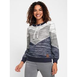 WITT Damen Sweatshirt mit variierbarem Rundhals-Ausschnitt, marine-ecru, Gr&ouml;&szlig;e 40