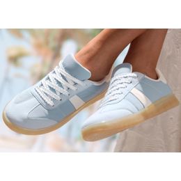 Lascana Damen Sneaker, Blau, Gr. 43, Sneakers & Schn&uuml;rer, Material: Leder