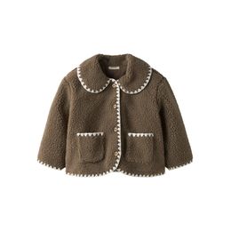 Lil'atelier Jacke M&auml;dchen Gr&ouml;&szlig;e 104 braun / wei&szlig;
