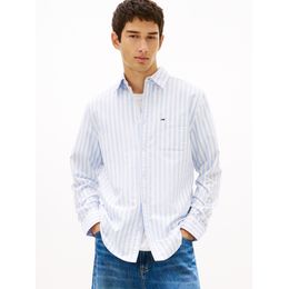 Tommy Jeans Button Up Shirt male size M Navy / Light blue / Red / White