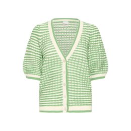 Ichi Strickjacke 'IHArdina' Damen Gr&ouml;&szlig;e S creme / gr&uuml;n