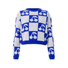 Only Pullover 'ONLHAPPIE' Damen Gr&ouml;&szlig;e L dunkelblau / hellgrau