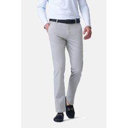 MEYER Herren Chinos "NEW YORK Art.1-8130"grau, gemustert, Gr. 27, unifarben, 90% Baumwolle, 7% Kapok, 3% Elasthan, Hosen, mit buntgewebtem Innenfutter