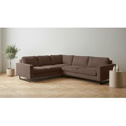 Ecksofa Home Affaire, B:290cm H:85cm T:250cm, braun, 92% Polyester, 8% Nylon, Wohnzimmer, Sofas, "Pinto, XXL, 250/290 cm, langer Schenkel, Ottomane",