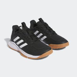 Damen Hallenschuh "COURT FLIGHT", adidas Performance, Gr. 40, schwarz-wei&szlig;, Synthetik, Textil, Schuhe, Volleyballschuh