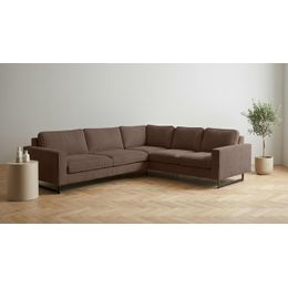 Ecksofa Home Affaire, B:290cm H:85cm T:250cm, braun, 92% Polyester, 8% Nylon, Wohnzimmer, Sofas, "Pinto, XXL, 250/290 cm, langer Schenkel, Ottomane",