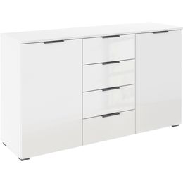 Kombikommode OTTO HOME, B:120cm H:81cm T:42cmalpinwei&szlig;, hochglanz wei&szlig;, Holzwerkstoff, Schlafzimmer, Sideboards, "Sideboard Schubladenkommode AGORDO