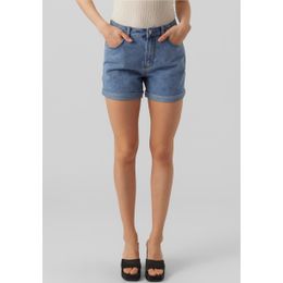 V&eacute;ro Moda VERO MODA Damen Jeansshorts "VMZURI HR LOOSE SHORTS MIX NOOS"medium blau denim, Gr. L, Denim/Jeans, Obermaterial: 80% Baumwolle, 20% Polyester, Jeans