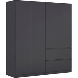 Dreht&uuml;renschrank Rauch, B:181cm H:197cm T:54cmgraumetallic, eingriffe graumetallic, Holzwerkstoff, Schr&auml;nke, "Kleiderschrank Schrank Garderobe COSTA
