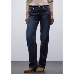 Street One Damen Straight-Jeansdeep indigo washed, Gr. 31, unifarben, Denim/Jeans, Obermaterial: 72% Baumwolle, 27% Polyester (REPREVE), 1% Elasthan,