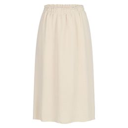 Sommerrock CLOUD 5IVE "CLOUD 5IVE Musselin Midi-Skirt", Damen, Gr. XL, beige, 95% Polyester, 5% Elasthan, unifarben, normal, R&ouml;cke