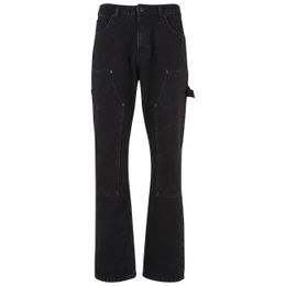 2Y STUDIOS Herren Bequeme Jeans "2Y Studios 2Y Haldor Carpenter Straight Jeans"washed schwarz, Gr. 33, unifarben, 100% Baumwolle, Jeans