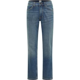 Mustang Herren Straight-Jeans "Herren Style Tramper Straight"5000, 582 blau mittel, Gr. 48, unifarben, Denim/Jeans, 99% Baumwolle, 1% Elasthan, Jeans