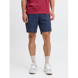 Jack & Jones Chinoshorts JACK & JONES "JPSTACE SUMMER SHORT SRT SN", Herren, Gr. S, N-Gr, navy blazer, Web, Obermaterial: 70% Baumwolle, 30% Leinen, unifarben, regular fit kniefrei, Hosen Chinoshorts, mit praktischen Taschen