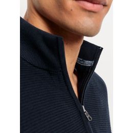 OLYMP Herren Troyer "OLYMP Strick Casual", blau, Gr. XXL, Strick, Obermaterial: 100% Baumwolle, Pullover, mit modischer Struktur