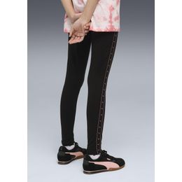 Puma M&auml;dchen Leggings "ESS TAPE LEGGINGS G", schwarz, Gr. 140, bedruckt, Jersey, Obermaterial: 95% Baumwolle, 5% Elasthan, Hosen, aus