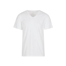 TRIGEMA Damen T-Shirt "TRIGEMA T Shirt aus Biobaumwolle mit V-Ausschnitt"wei&szlig;, Basic, Gr. XXL, Single Jersey, 100% Baumwolle (Bio-Baumwolle kbA),