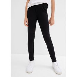 bonprix M&auml;dchen Leggings, schwarz, Gr. 176, Jersey, Obermaterial: 95% Baumwolle, 5% Elasthan, Hosen, aus Baumwolle und Elasthan, Skinny Fit, f&uuml;r