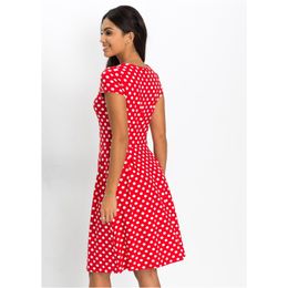 bonprix Damen Jerseykleid "Jerseykleid aus Viskose-Mix", rot, Gr. 38, Obermaterial: 95% Viskose, 5% Elasthan, Kleider, f&uuml;r sommerliche Tage, aus