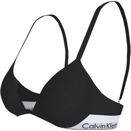 Damen B&uuml;gel-BH "LIGHTLY LINED PLUNGE", Calvin Klein Underwear, Gr. 85, schwarz, Jersey, Obermaterial: 78% Baumwolle, 12% Polyester, 9% Elasthan, 1%