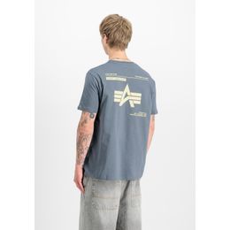 Herren T-Shirt "Label Backprint T-Shirt"denim blau, Gr. XXL, Alpha Industries, Obermaterial: 100% Baumwolle, Shirts