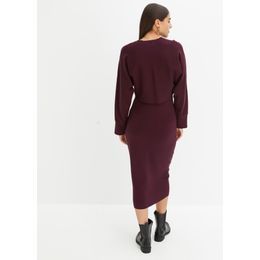 bonprix Damen Strickkleid, lila, Gr. 44, Strick, Obermaterial: 50% Viskose, 26% Polyamid, 24% Polyester, Kleider, aus Viskose-Mischung, l&auml;ssig