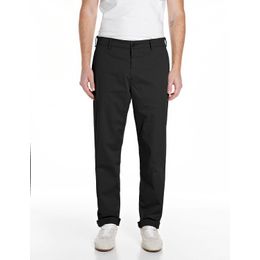 Replay Herren Chinohose "Adhann", schwarz, Gr. 36, unifarben, Twill, Obermaterial: 98% Baumwolle, 2% Elasthan, Hosen, in regul&auml;rer Passform,