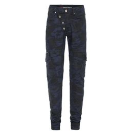 Cipo & Baxx CIPO & BAXX Herren 5-Pocket-Jeans "Jeans", blau, Basic, Gr. 33, gemustert, 86% Baumwolle, 12% Polyester, 2% Elasthan, Jeans, mit tollen Cargotaschen,