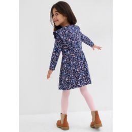 bonprix M&auml;dchen Jerseykleid, bunt, Gr. 128, Jersey, Obermaterial: 100% Baumwolle, Kleider, aus reiner Baumwolle, mit Bl&uuml;mchenmuster, mit langem Arm