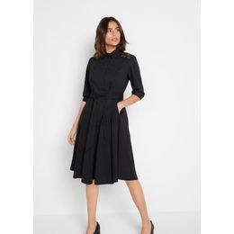 bonprix Damen 2-in-1-Kleidschwarz (l&auml;nge: kurz), Gr. 38, Web, Obermaterial: 72% Baumwolle, 26% Polyamid, 2% Elasthan. Futter: 100% Baumwolle. Spitze: