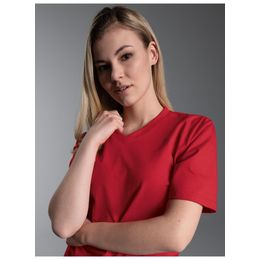 TRIGEMA Damen T-Shirt "TRIGEMA V-Shirt DELUXE Baumwolle", braun, Basic, Gr. 5XL, Single Jersey, 100% Baumwolle, Shirts