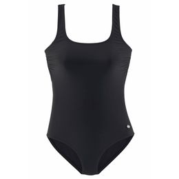 Lascana Damen Badeanzug, schwarz, Gr. 48, unifarben, Polyamid, Badeanz&uuml;ge, mit gekreuzten B&auml;ndern im R&uuml;cken und Shaping-Effekt