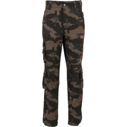 Brandit Herren Cargohose "Brandit IRM Pure Slim Trouser"schwarzcamo, Gr. S, 100% Baumwolle, Hosen