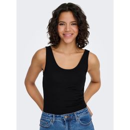 Only Damen Longtop "ONLLIVE &ndash; Tanktop mit figurbetontem Schnitt und Stretch", schwarz, Gr. XL, unifarben, Jersey, Obermaterial: 95% Baumwolle, 5%