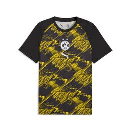 Puma Herren Trainingsshirt "Borussia Dortmund Aufw&auml;rmtrikot Herren"schwarz faster gelb, Gr. S, bedruckt, Obermaterial: 100% Polyester, Shirts