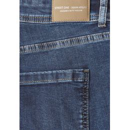 Street One Damen Slim-fit-Jeans, blau, Gr. 26, unifarben, Jeans, 81% Baumwolle, 16% Polyester, 3% Elasthan, Jeans, 5-Pocket-Style