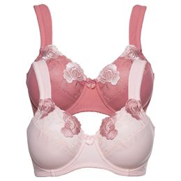 bonprix Damen Minimizer-BH, Gr. 80rauchrose, zartrosa gebl&uuml;mt, Obermaterial: 80% Polyamid, 20% Elasthan. Futter: 83% Polyamid, 17% Elasthan,