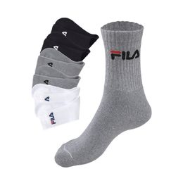 Fila Tennissocken "UNISEX CREW TENNIS FULL TERRY SOCKS", Gr. 43, schwarz-wei&szlig;, Baumwollmischung, uni und melange, Socken, Sportsocken, flache