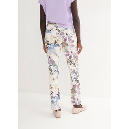 bonprix Damen Stretch-Hose, bunt, Gr. 44, Web, Obermaterial: 56% Baumwolle, 42% Polyester, 2% Elasthan, Hosen, aus elastischem Material, regul&auml;re