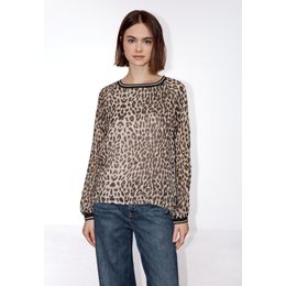 Damen Chiffonbluse, beige, Gr. 40, STREET ONE STUDIO, Stoff, Obermaterial: 100% Polyester. Futter: 100% Modal, Blusen, mit Chiffon-Lagen-Look