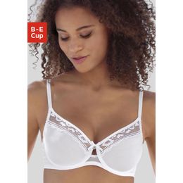 Vivance Damen T-Shirt-BH, Gr. 75, wei&szlig;, Spitze, Obermaterial: 86% Polyamid, 14% Elasthan, BHs, aus feinem Mesh-Material und Spitze in Leo-Optik,