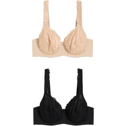 bonprix Damen B&uuml;gel-BH, Gr. 95, beige, Obermaterial: 80% Polyamid, 20% Elasthan. Futter: 90% Polyamid, 10% Elasthan. Spitze: 90% Polyamid, 10%