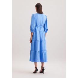 Seidensticker Damen Sommerkleid "Schwarze Rose", blau, Gr. 44, unifarben, 65% Baumwolle, 35% Leinen, Kleider, 7/8 V-Neck Uni