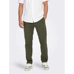 Only & Sons ONLY & SONS Herren Chinohose "ONSFREE REGULAR 0183 PANT NOOS", gr&uuml;n, Basic, Gr. 29, unifarben, Web, Obermaterial: 93% Baumwolle, 7% Elasthan, Hosen