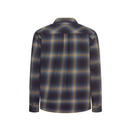 Camel Active Herren Langarmhemdschwarz navy, Gr. XL, kariert, Web, Obermaterial: 98% Baumwolle, 2% Elasthan, Hemden, mit Logo Stickerei