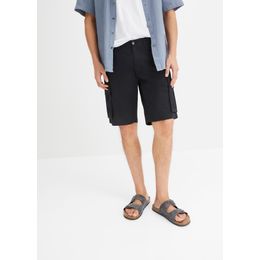 bonprix Herren Cargobermudasschwarz, Gr. 48, Web, Obermaterial: 97% Baumwolle, 3% Elasthan, Hosen, leichte Qualit&auml;t, mit Stretch-Anteil, regular fit